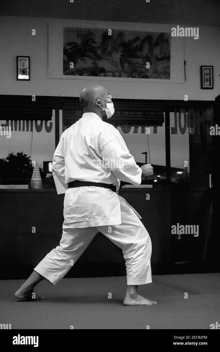 This action photo is of my son and his classmates in a Karate class ...