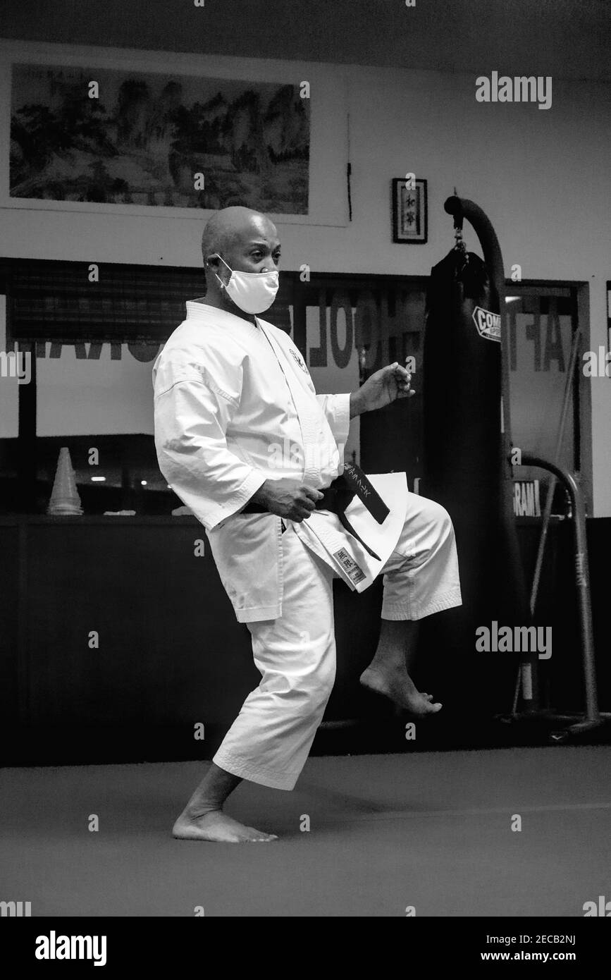This action photo is of my son and his classmates in a Karate class ...