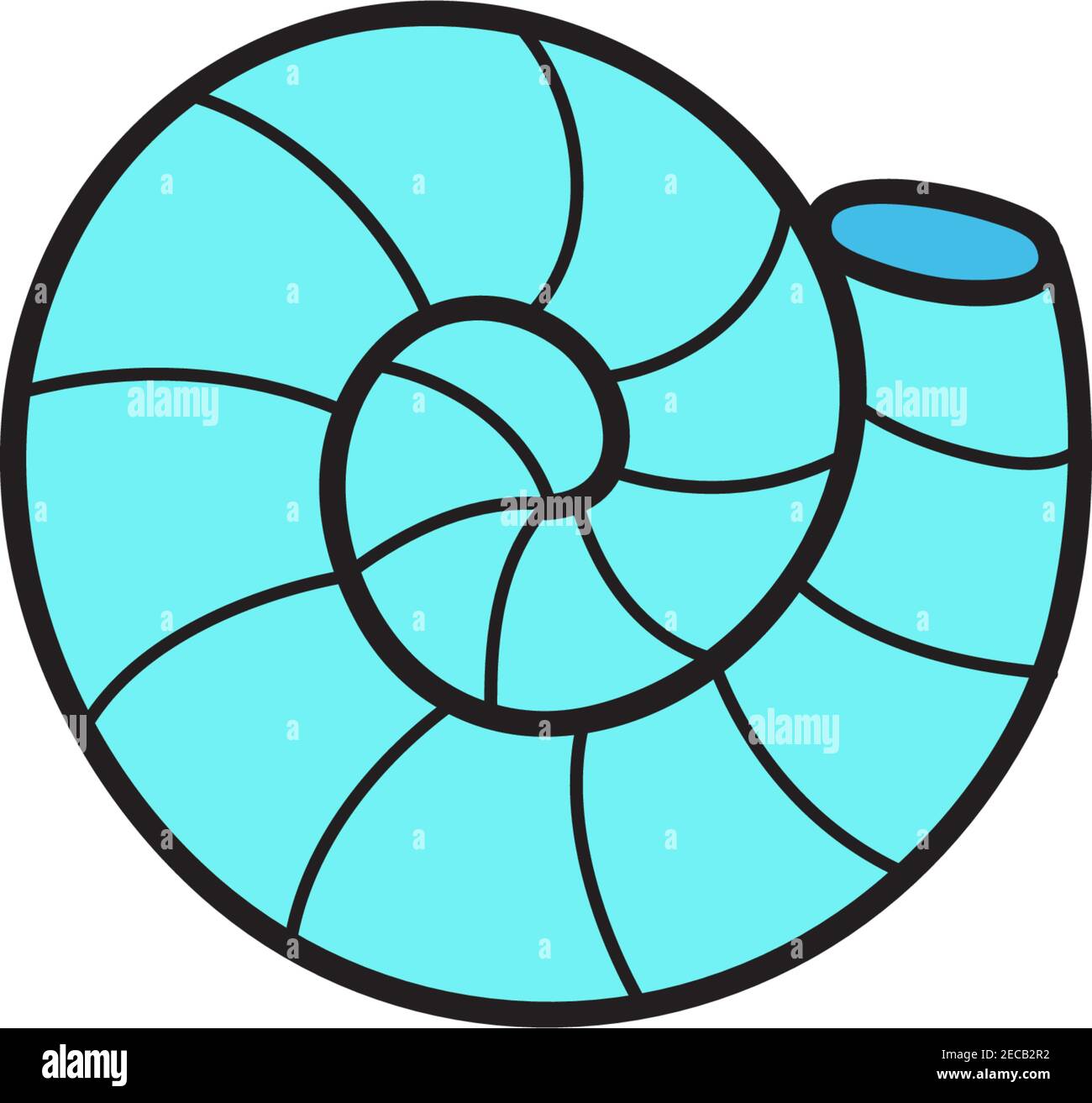 Seashell cute vector illustration. Hand drawn outlined ocean, marine ...