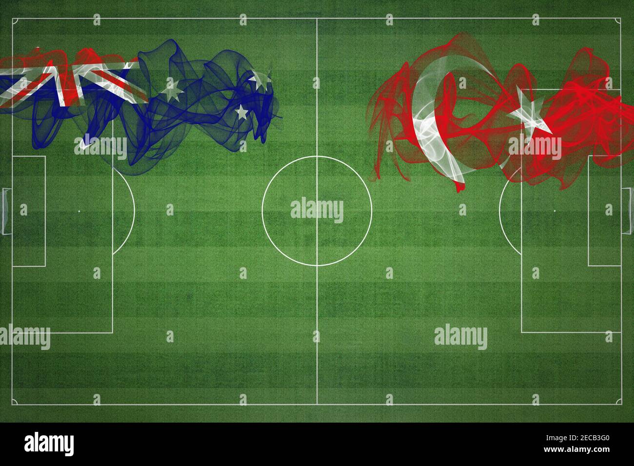 Australia vs Turkey Soccer Match, national colors, national flags ...