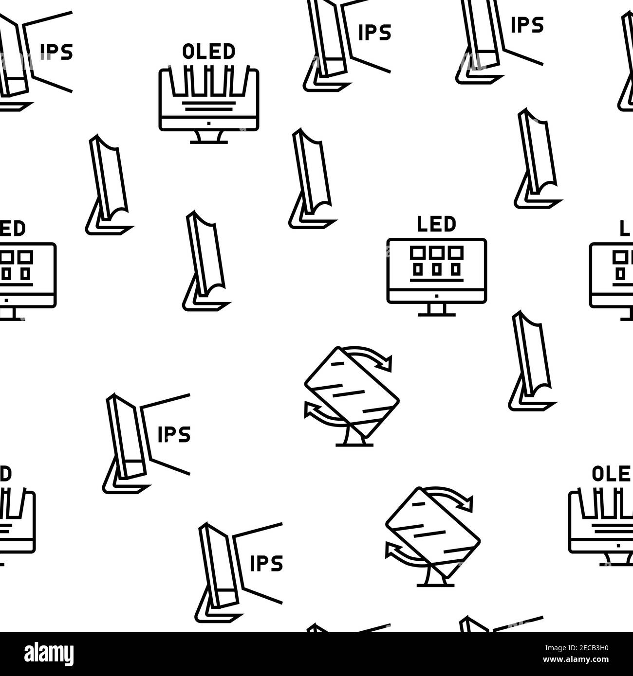 Computer Pc Monitor Vector Seamless Pattern Stock Vector Image & Art - Alamy