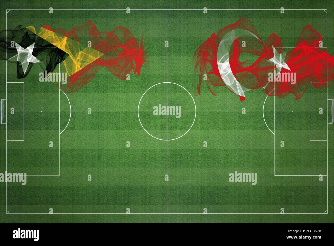 East Timor vs Turkey Soccer Match, national colors, national flags ...