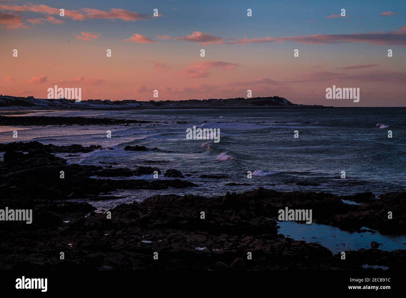 banff scotland beach.looking over to whitehills Stock Photo - Alamy