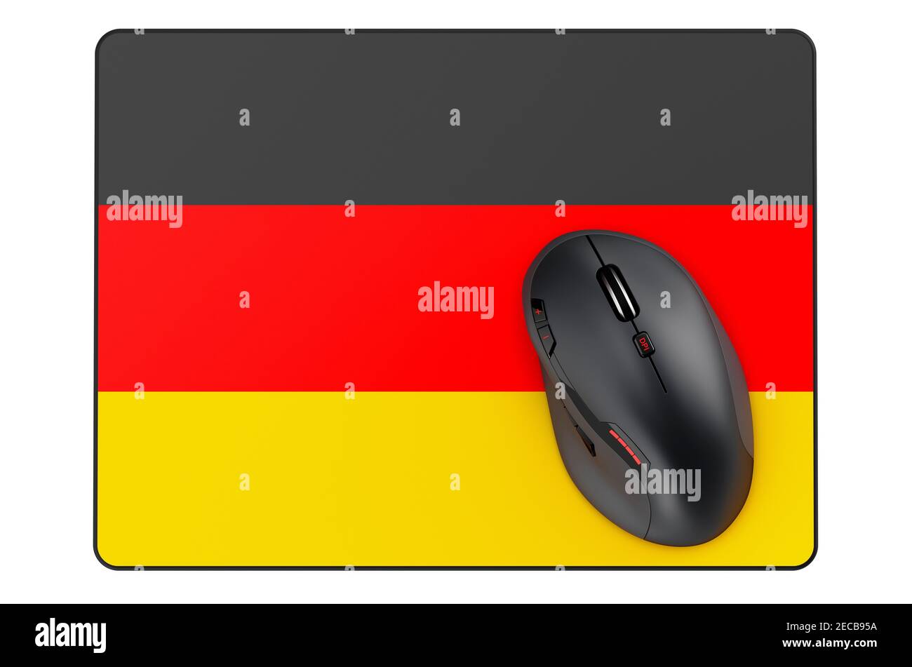 Computer mouse and mouse pad with Germany flag, 3D rendering isolated ...