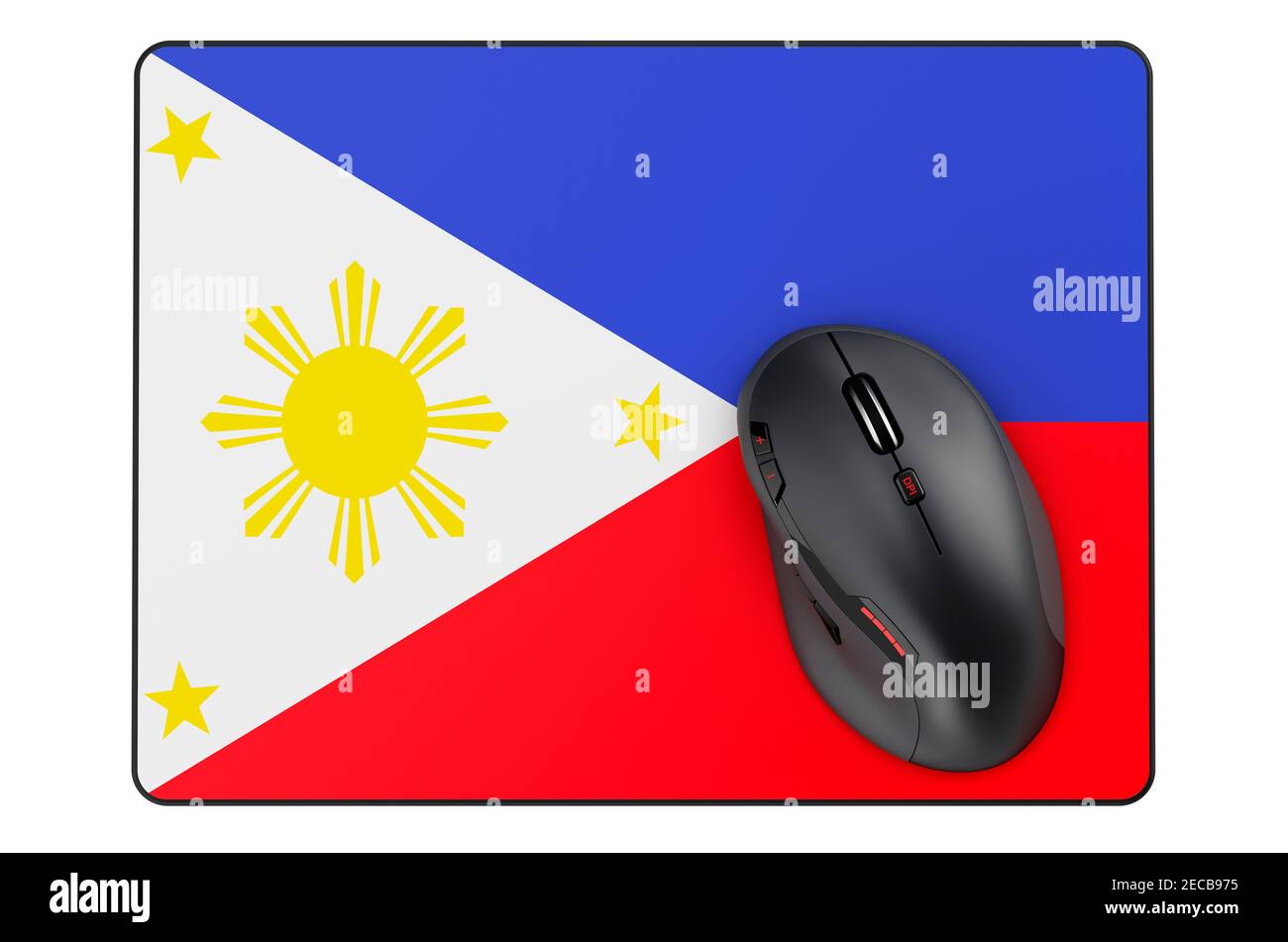 Computer mouse and mouse pad with Philippines flag, 3D rendering ...
