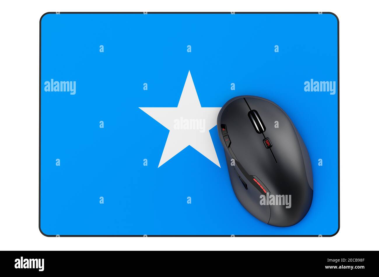 Computer mouse and mouse pad with Somali flag, 3D rendering isolated on ...