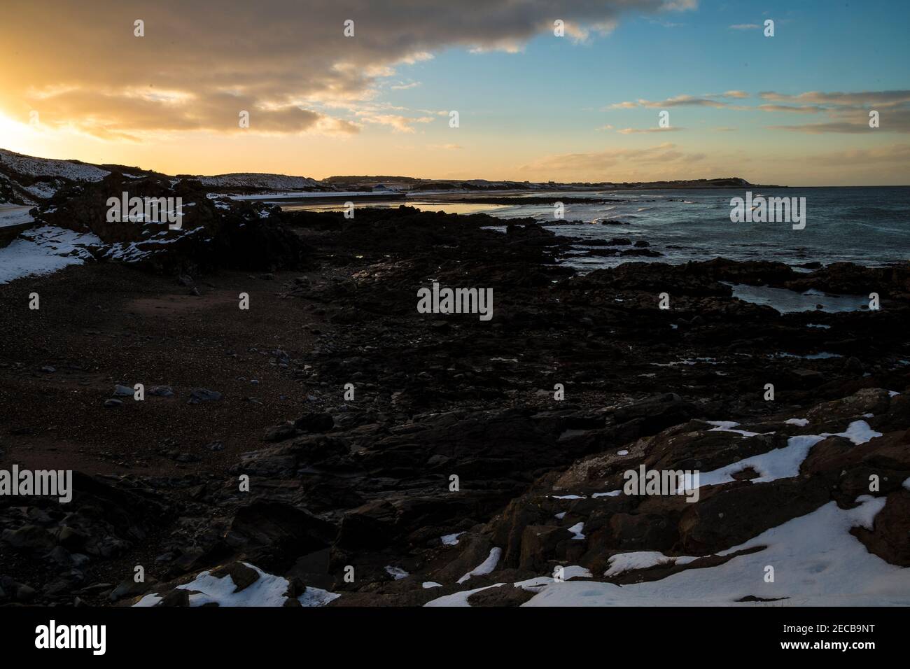 banff scotland beach.looking over to whitehills Stock Photo - Alamy