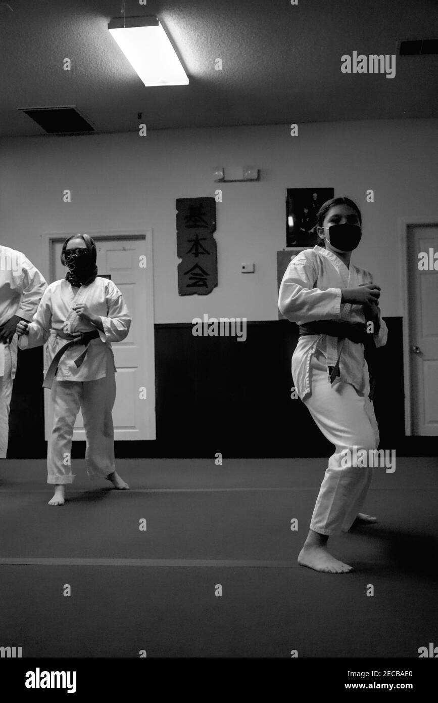 This action photo is of my daughter and her classmates in a Karate ...