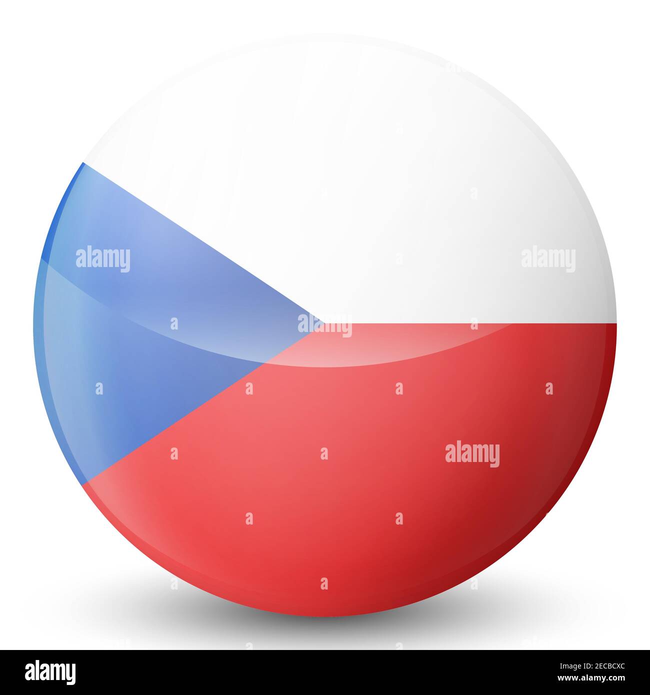 Glass light ball with flag of Czech Republic. Round sphere, template ...