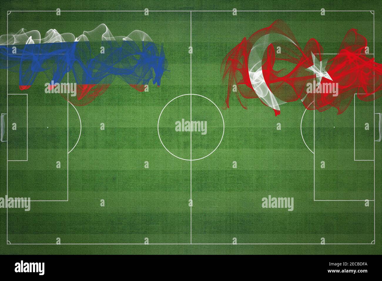 Russia vs Turkey Soccer Match, national colors, national flags, soccer ...