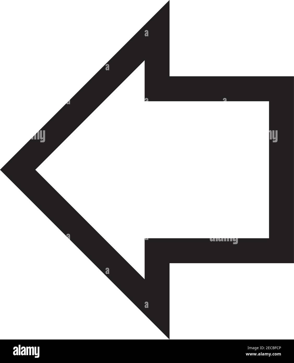 Left arrow symbol icon vector for web and application in a black flat ...