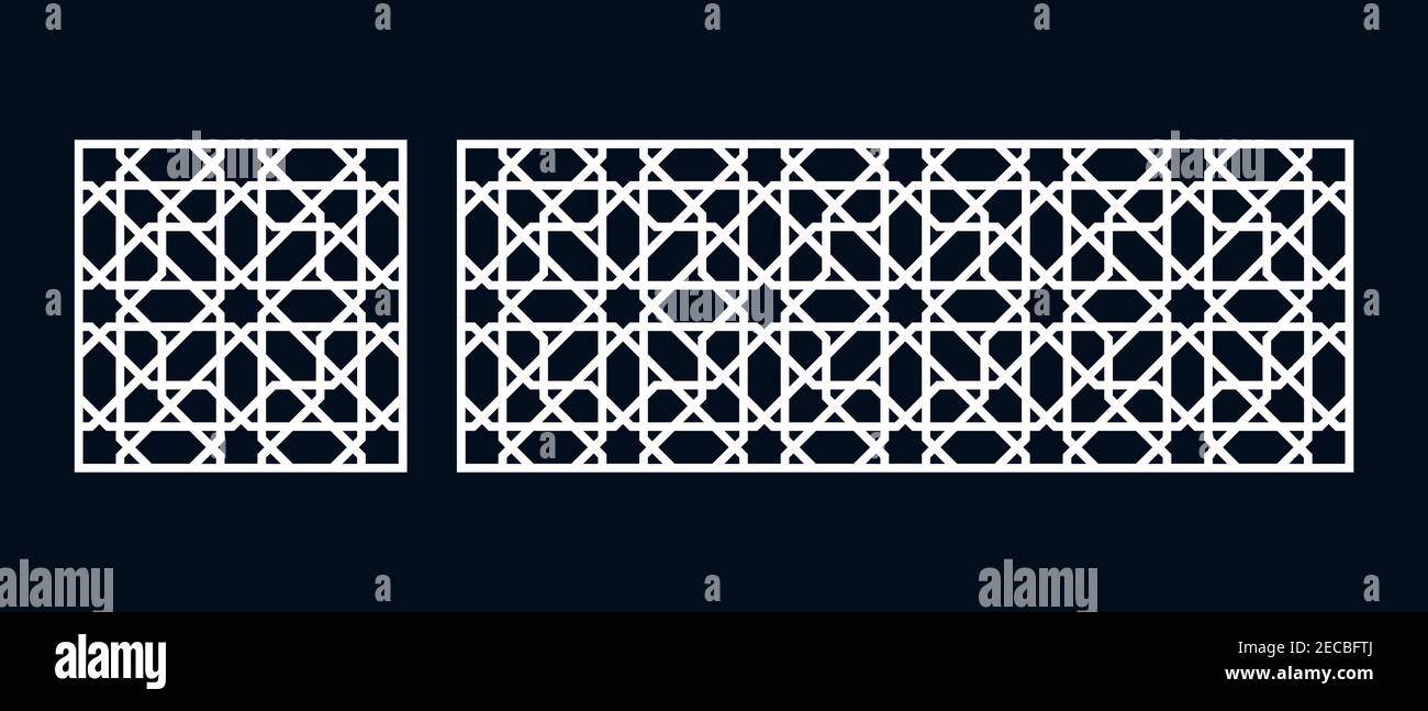 Set of templates of Islamic pattern for laser cutting or paper cut ...