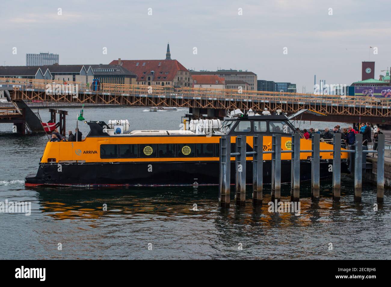 Copenhagen Denmark - April 14. 2013: Movia Harbor bus in Copenhagen ...