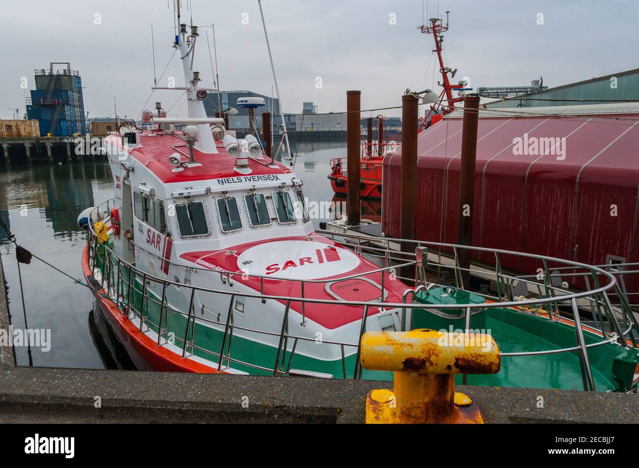 Esbjerg Denmark - October 15. 2013: Danish rescue boat Niels Iversen in ...