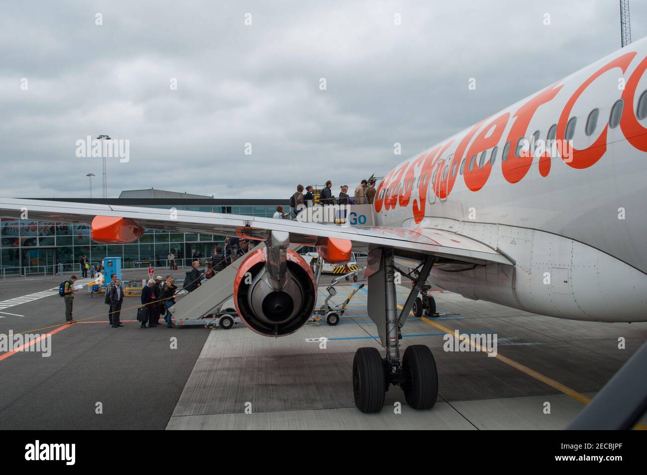 Copenhagen, Denmark - June 2012. Boarding an Easyjet plane at ...