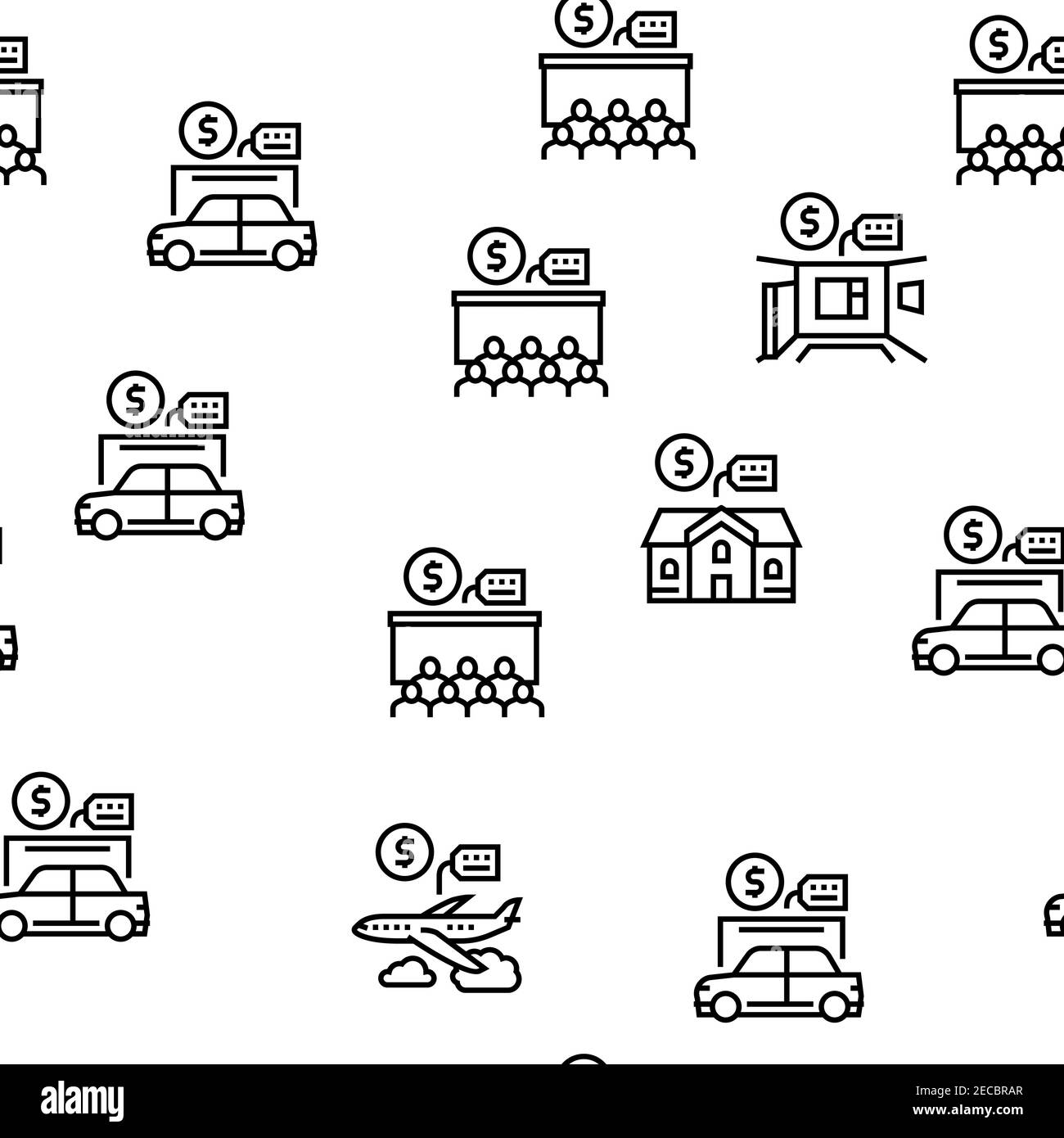 Rental Service Business Vector Seamless Pattern Stock Vector Image ...