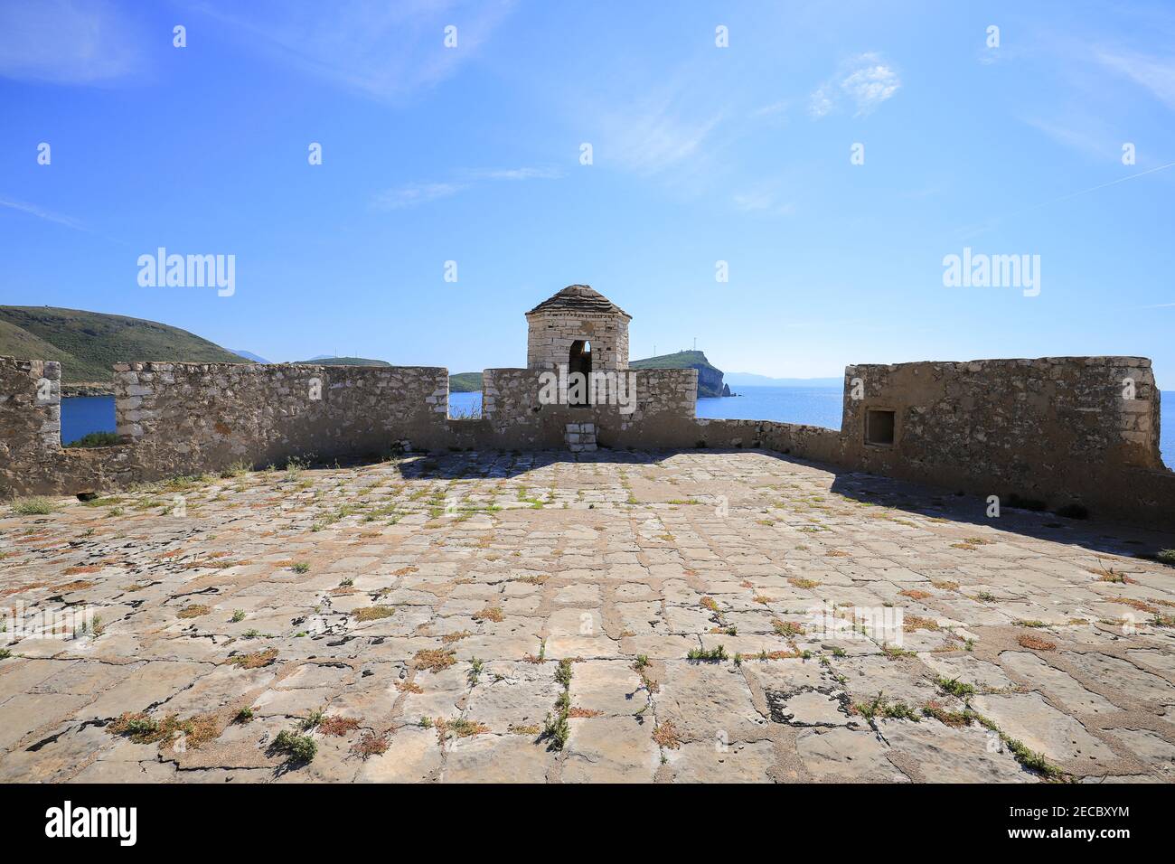 On the roof fortress castle of Ali Pasha Tepelena at Porto Palermo in ...