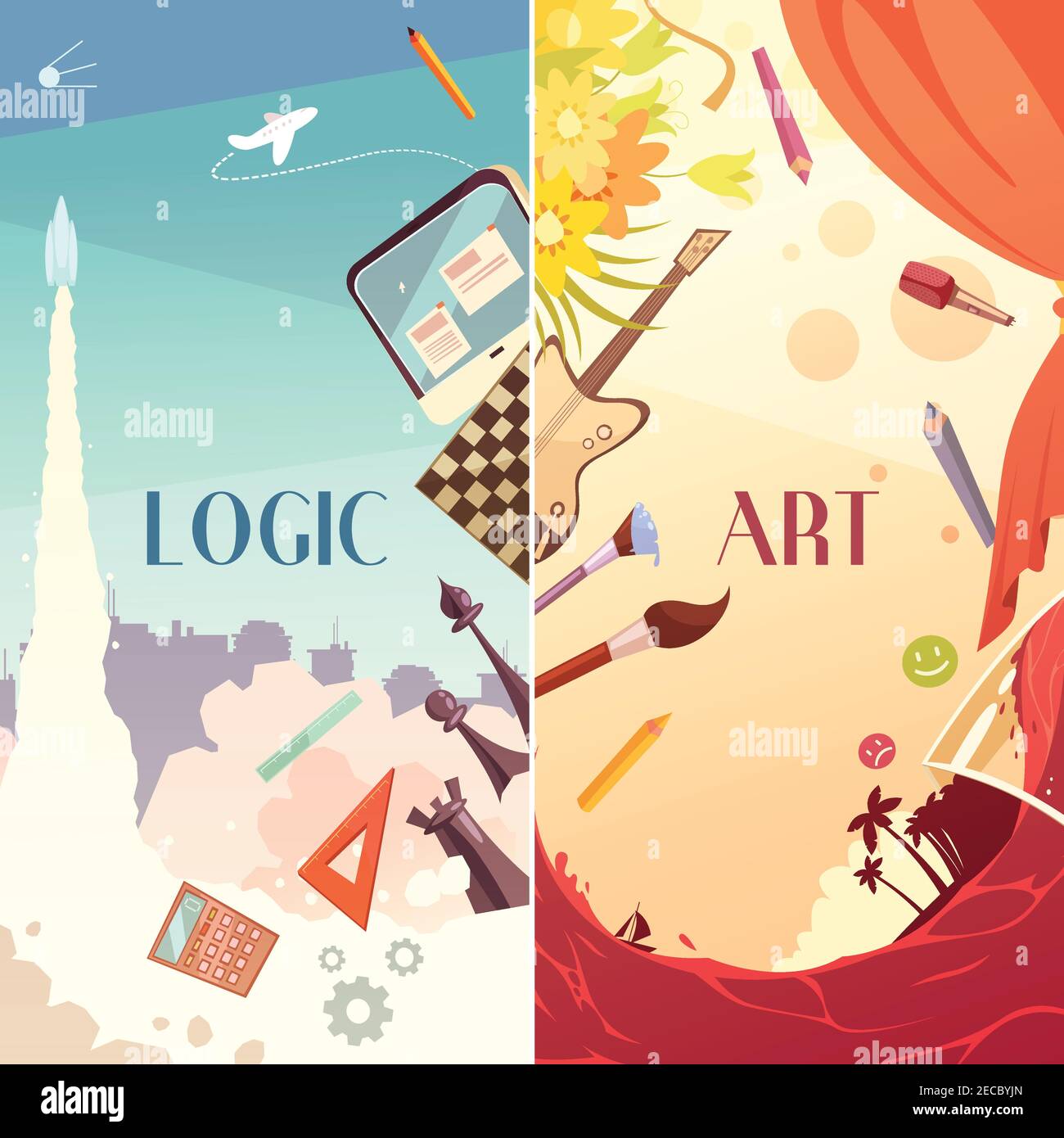 Two vertical parts Stock Vector Images - Alamy