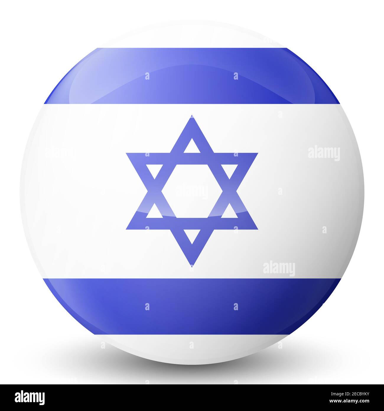 Glass light ball with flag of Israel. Round sphere, template icon ...