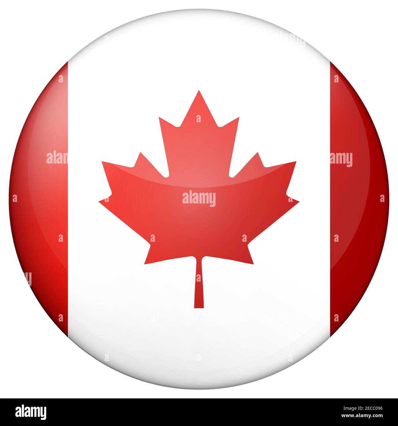 Glass light ball with flag of Canada. Round sphere, template icon ...