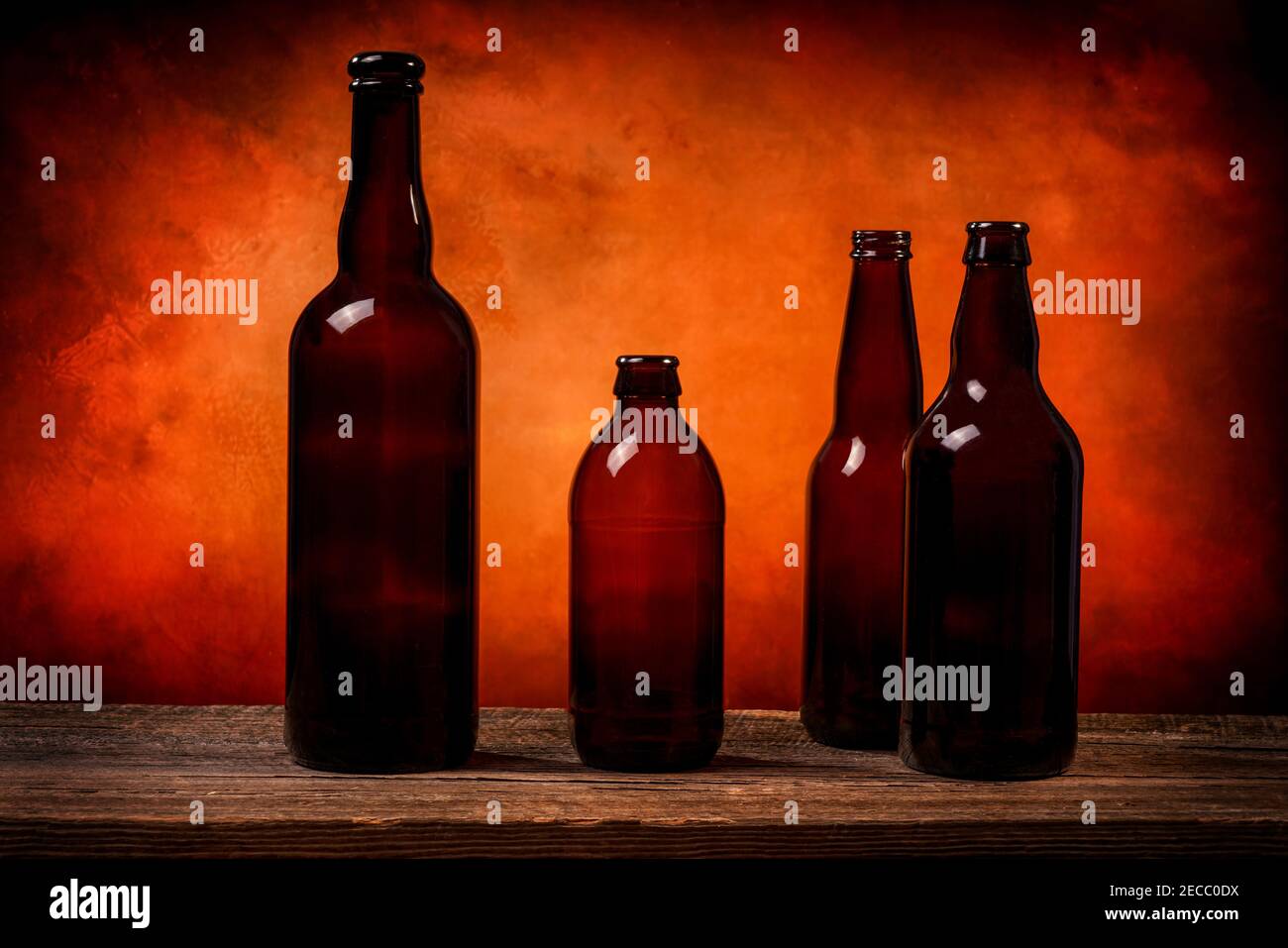 Empty alcohol bottles table hi-res stock photography and images - Alamy