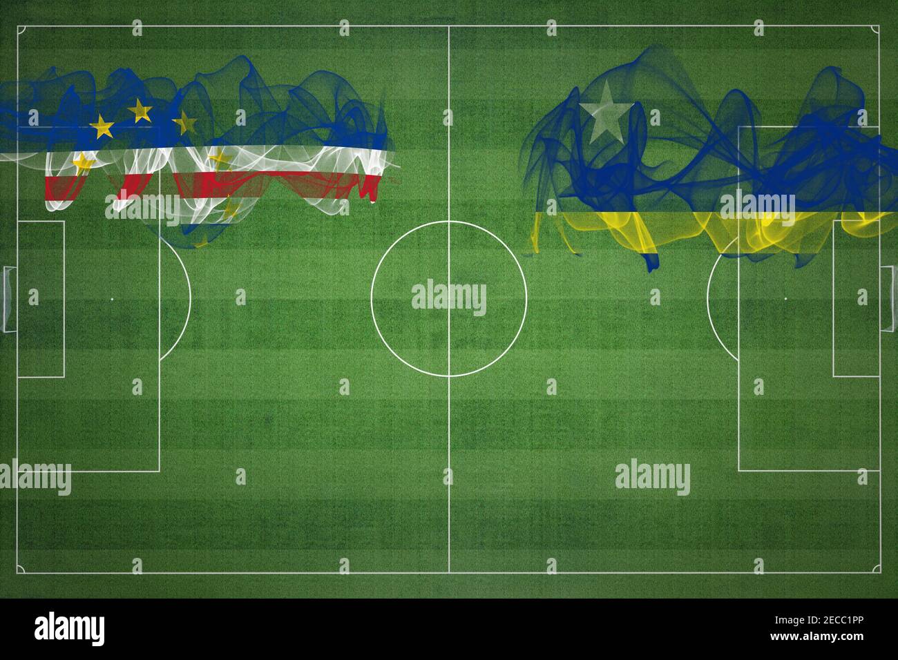 Cape Verde vs Curacao Soccer Match, national colors, national flags ...