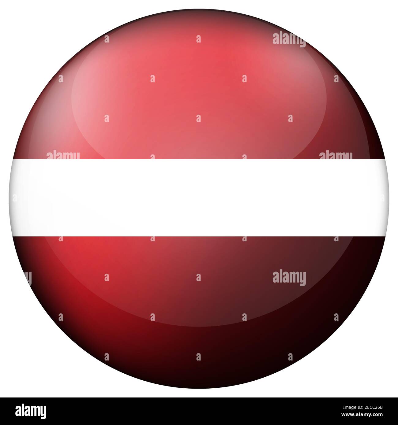Glass light ball with flag of Latvia. Round sphere, template icon. Latvian national symbol ...