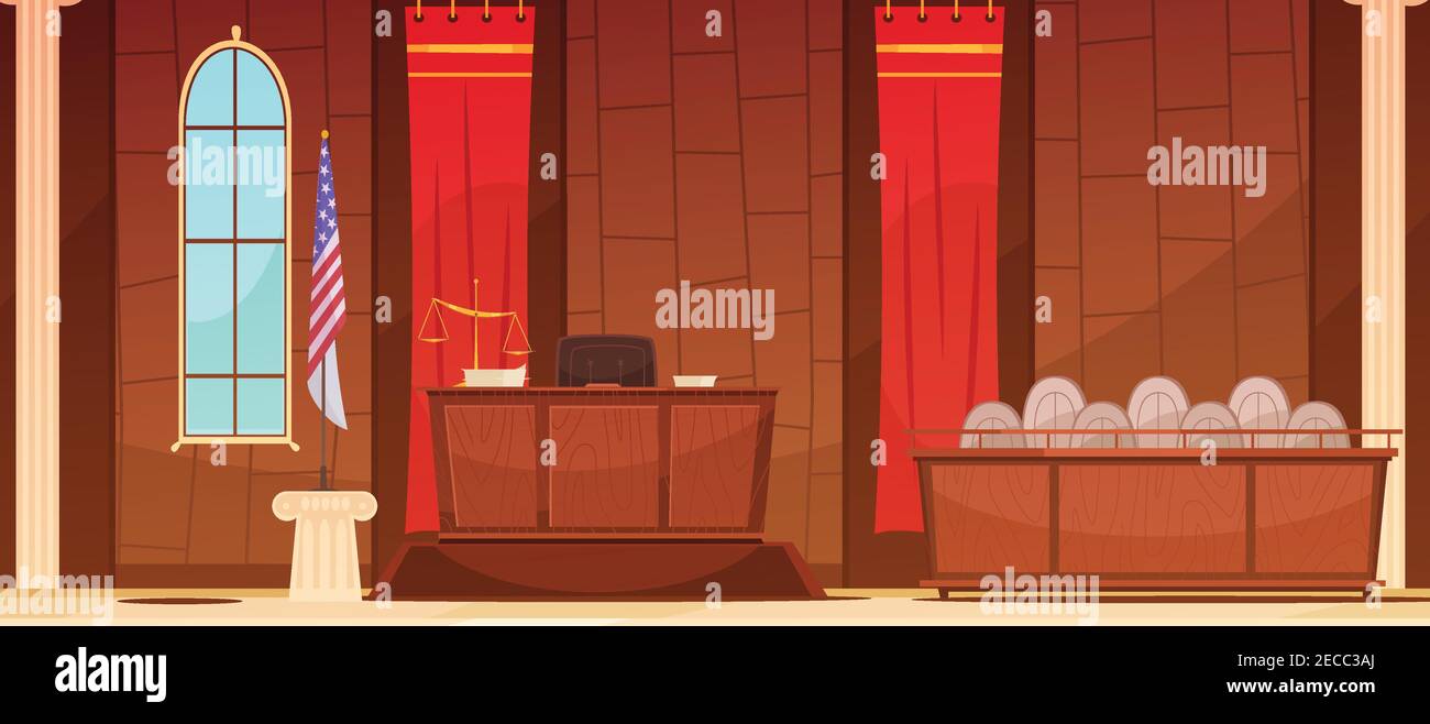 American court of law judicial legal proceedings in courthouse with ...