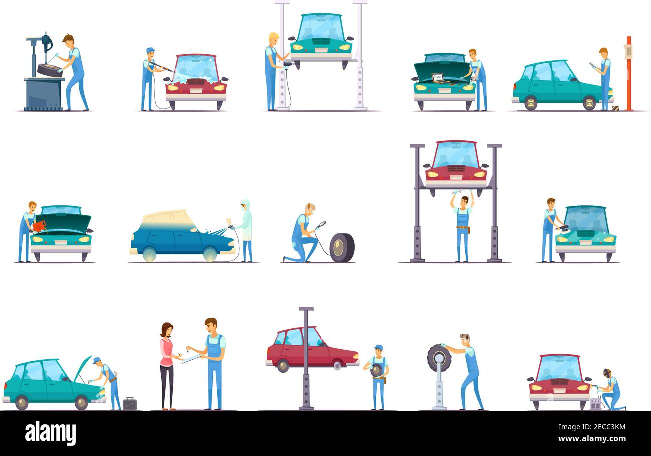 Mechanic customer car Stock Vector Images - Alamy