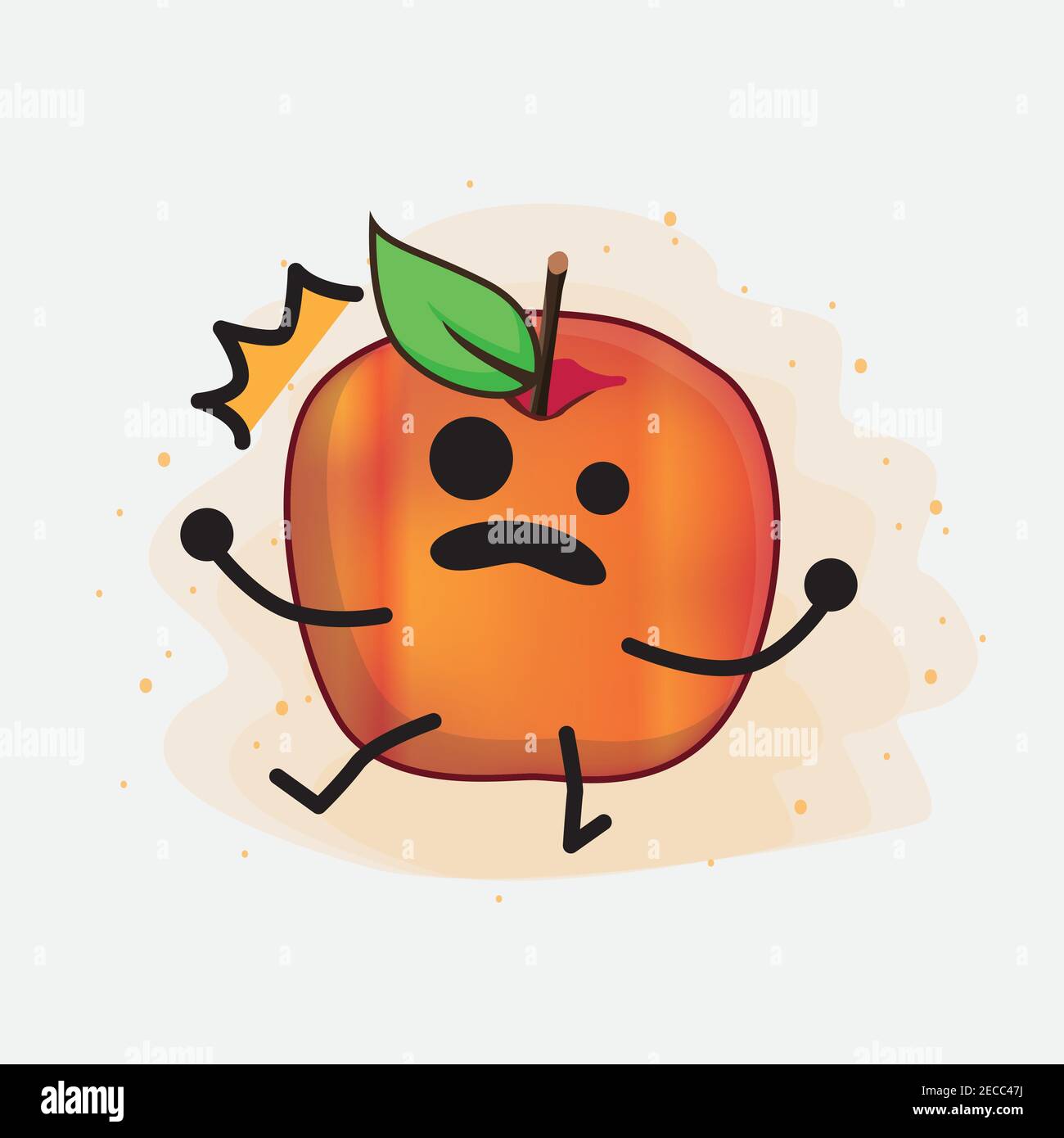 Vector Illustration of Honeycrisp Apple Character with cute face ...