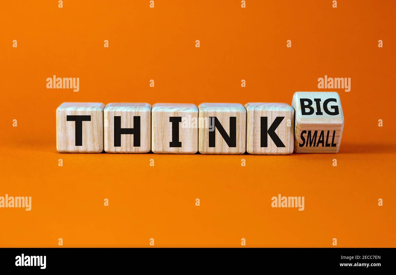Think small or big concept. Turned wooden cubes and changed the words ...