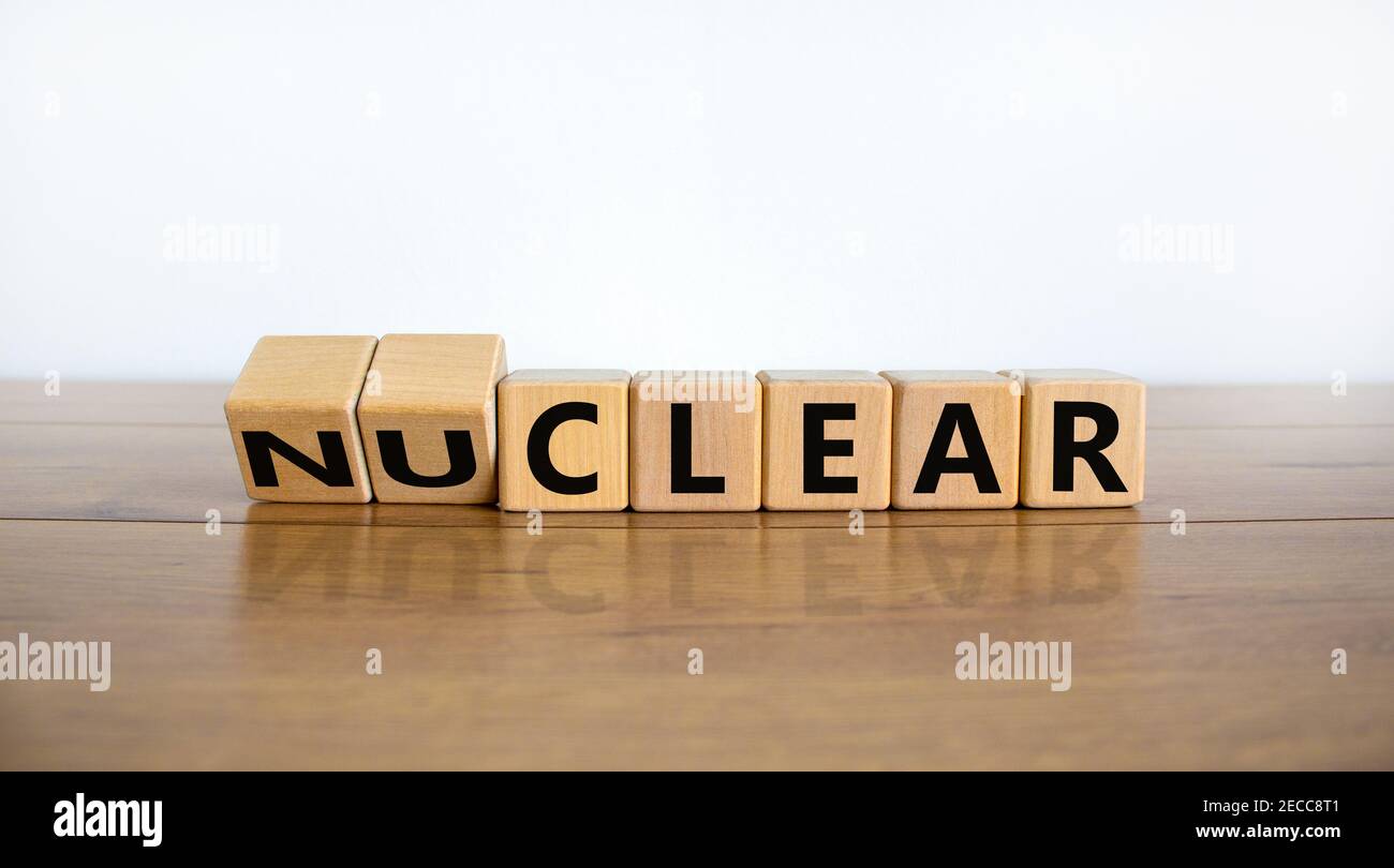Nuclear or clear symbol. Turned wooden cubes and changed the word ...