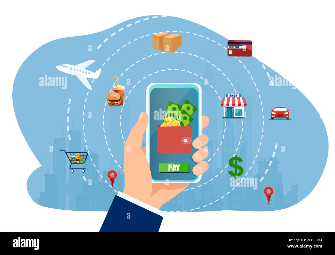 Online travel ticket vector Cut Out Stock Images & Pictures - Alamy