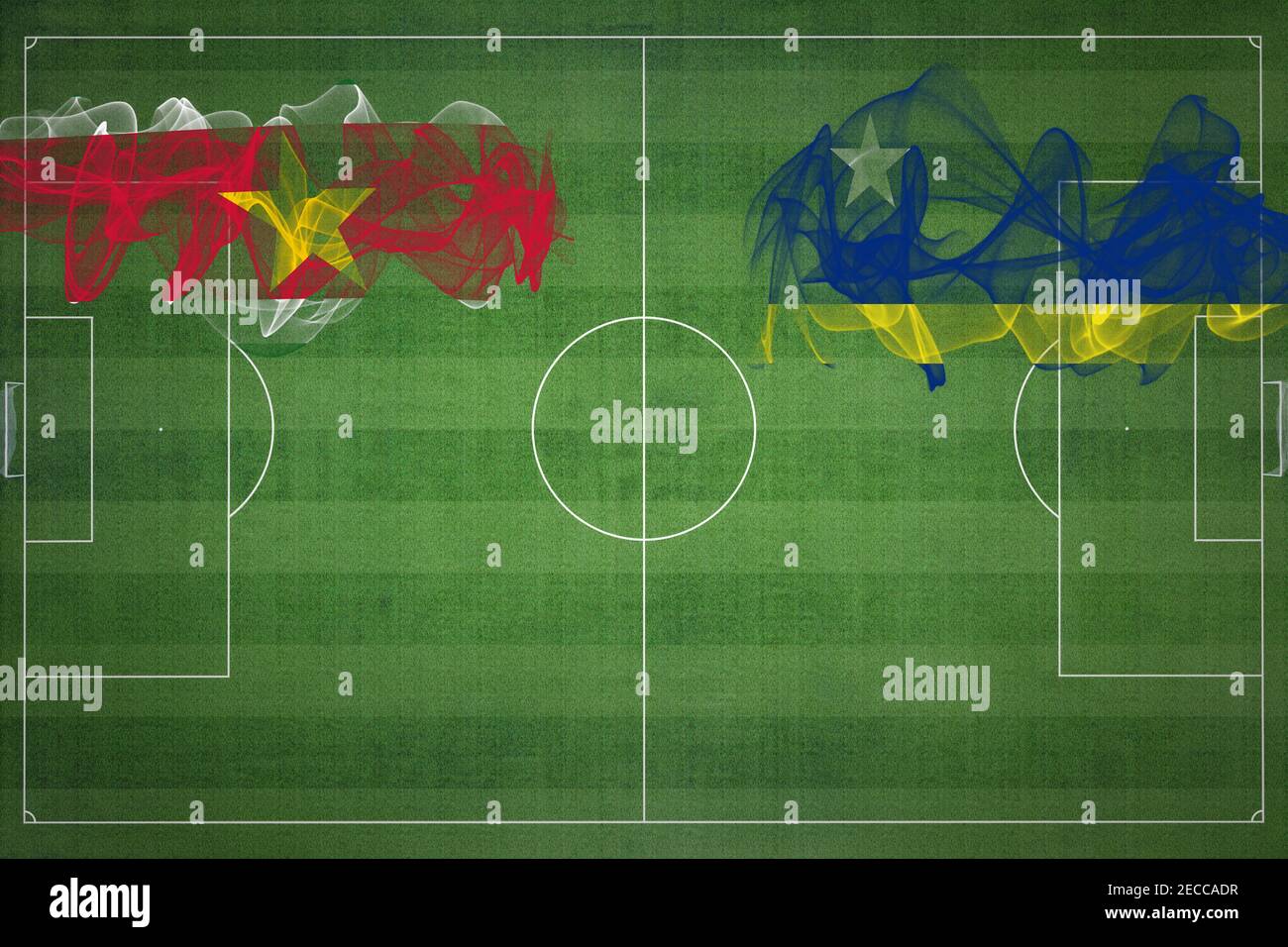 Suriname vs Curacao Soccer Match, national colors, national flags ...