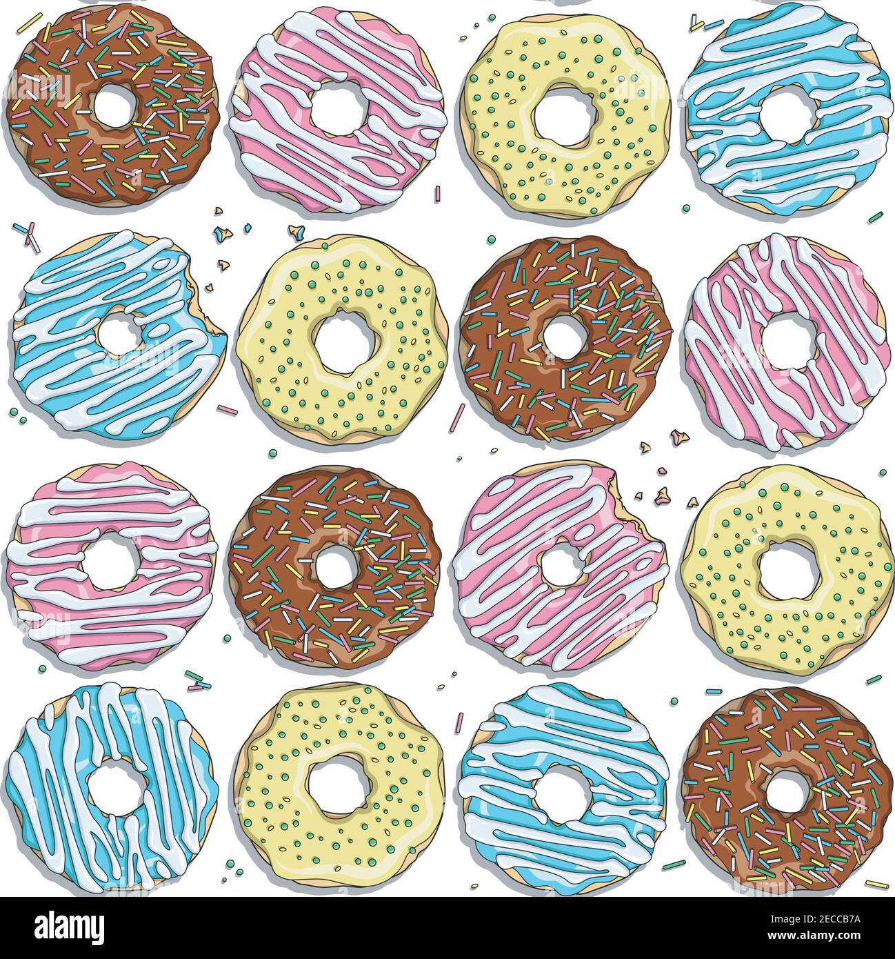 Donut pattern vector seamless Stock Vector Images - Alamy