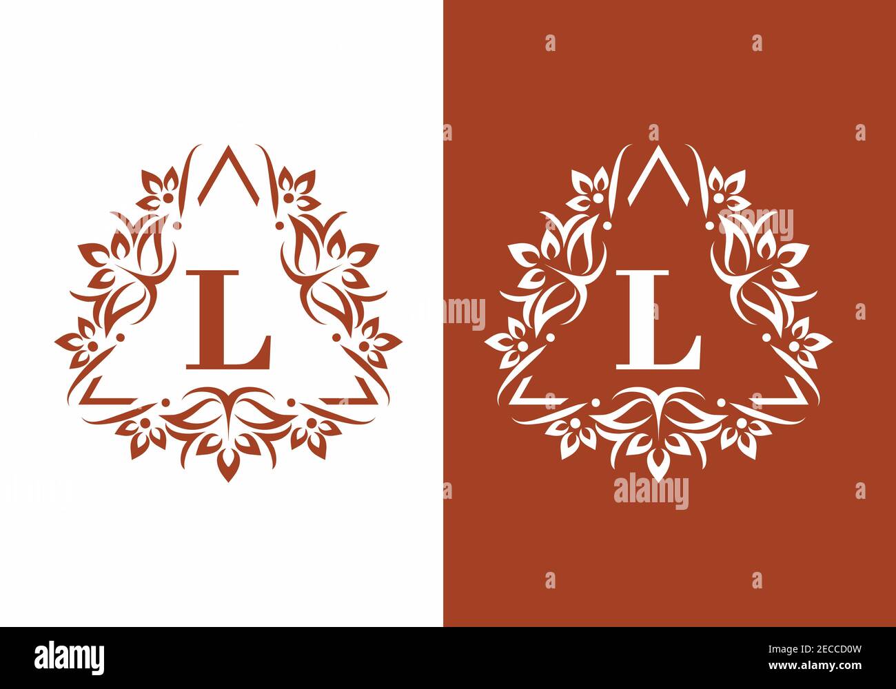 Brown white L initial letter in classic frame Stock Vector Image & Art ...