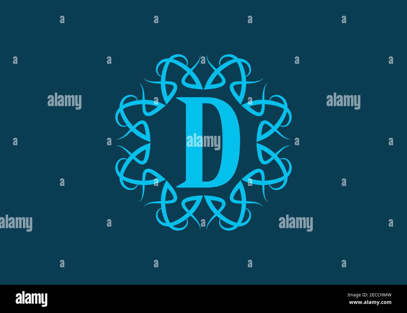 Blue D initial letter in classic frame Stock Vector Image & Art - Alamy