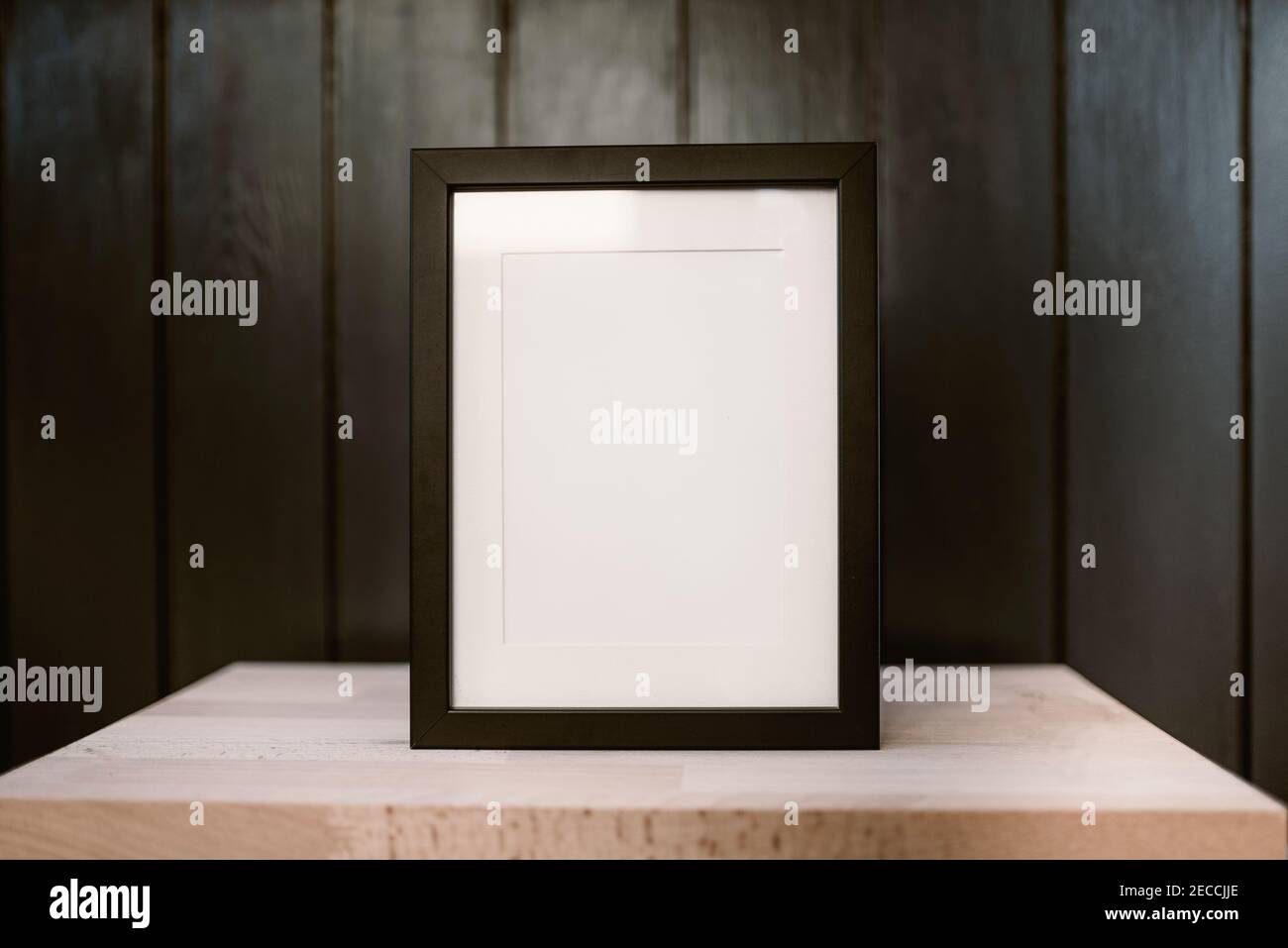 Simple black wooden frame Stock Photo - Alamy
