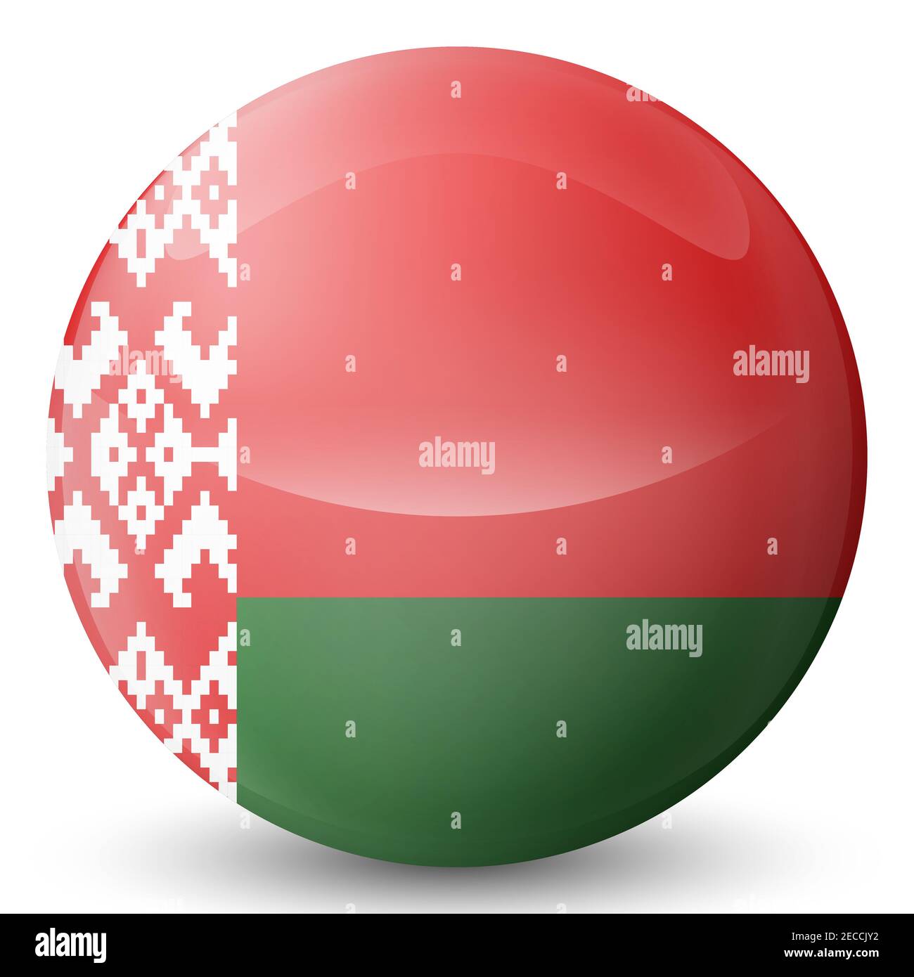 Glass light ball with flag of Belarus. Round sphere, template icon ...