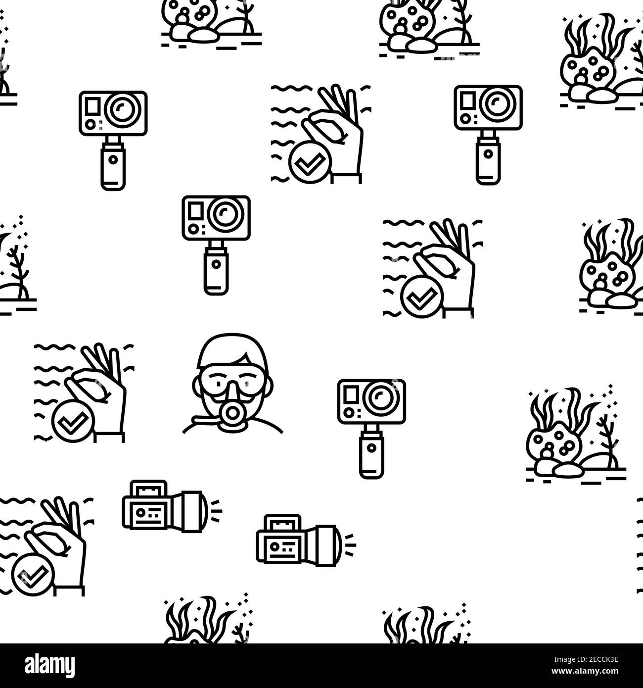 Diving Scuba Equipment Vector Seamless Pattern Stock Vector Image & Art ...