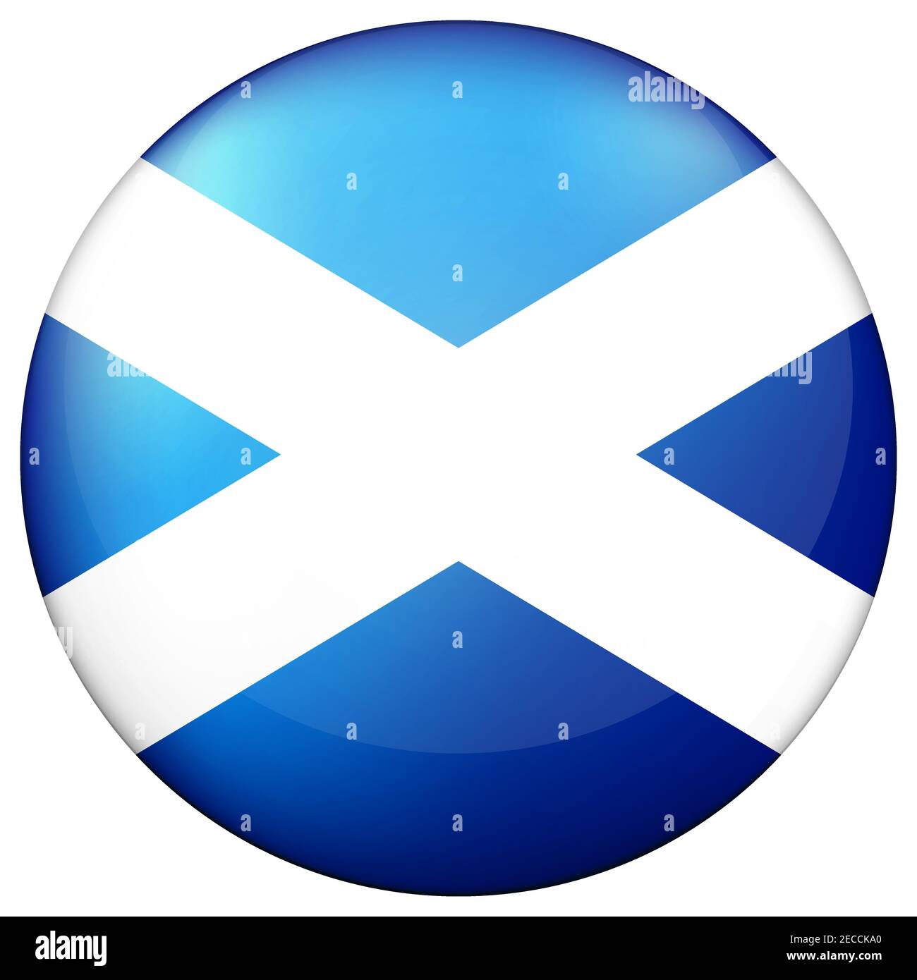 Glass light ball with flag of Scotland. Round sphere, template icon ...