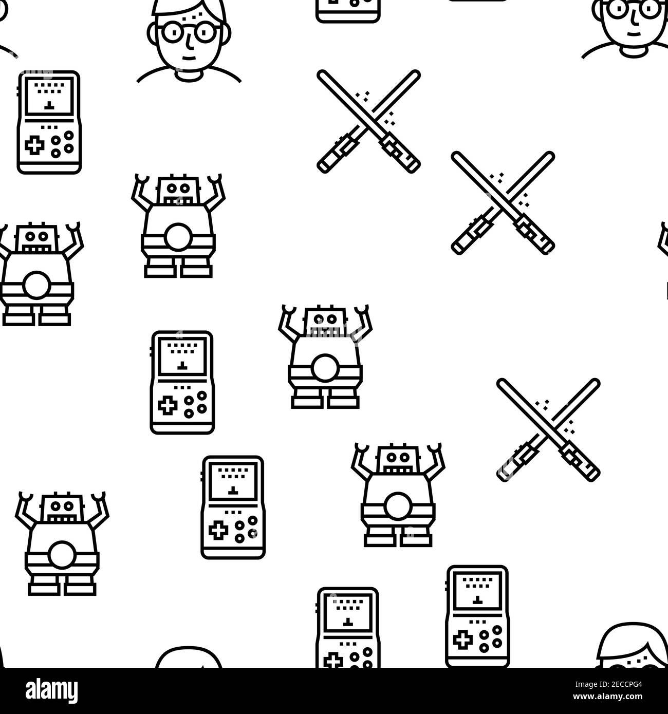 Geek, Nerd And Gamer Vector Seamless Pattern Stock Vector Image & Art ...