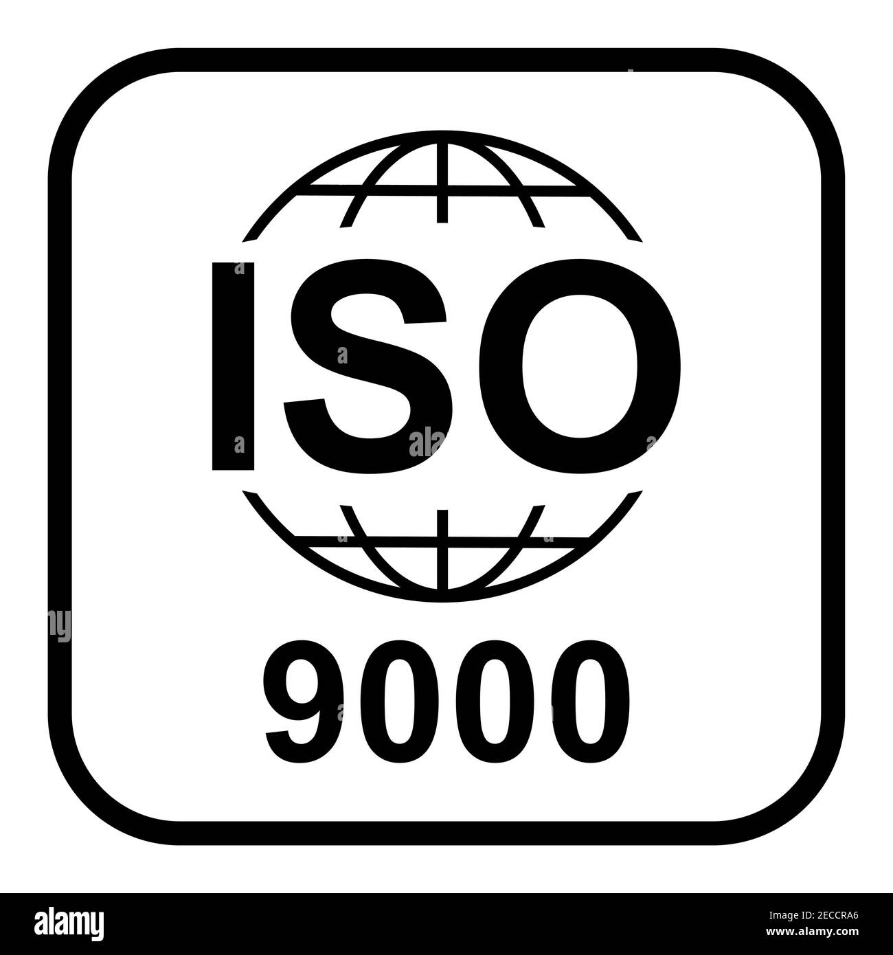 Iso 9000 icon. Standard quality symbol. Vector button sign isolated on ...