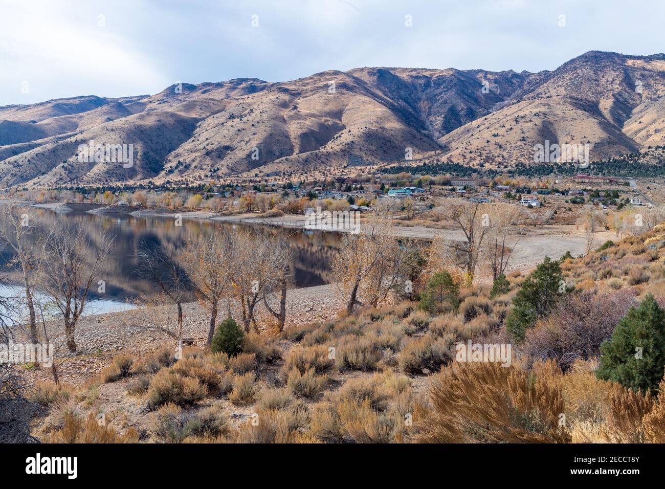 The lakeshore town of Topaz Lake in Nevada, USA Stock Photo - Alamy