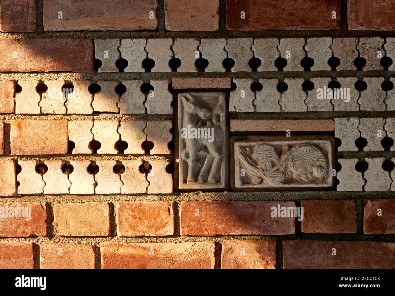 Brick detail. The Gallery House, Bansberia, India. Architect: Abin ...