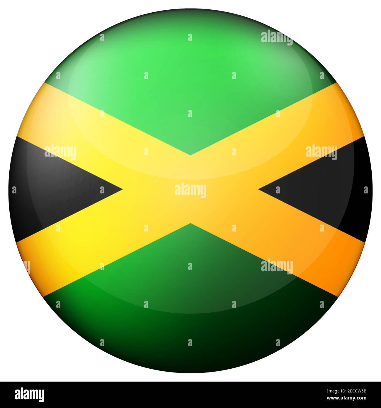 Glass light ball with flag of Jamaica. Round sphere, template icon ...