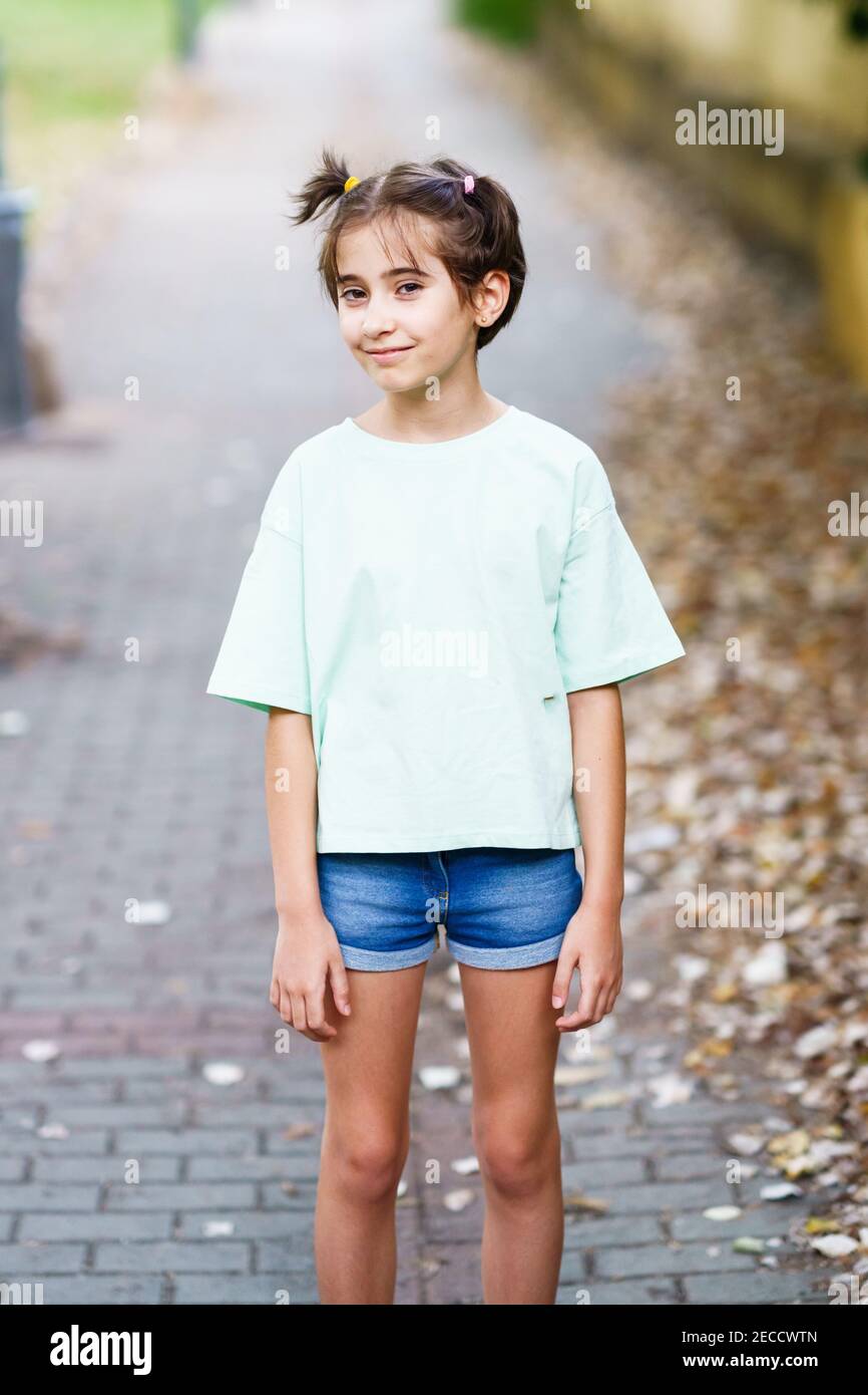 Nine year old girl in park hi-res stock photography and images - Alamy