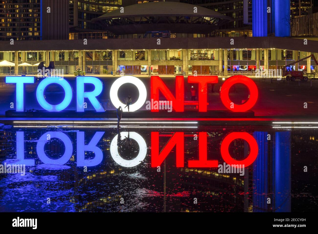 Toronto sign illuminated city hi-res stock photography and images - Alamy