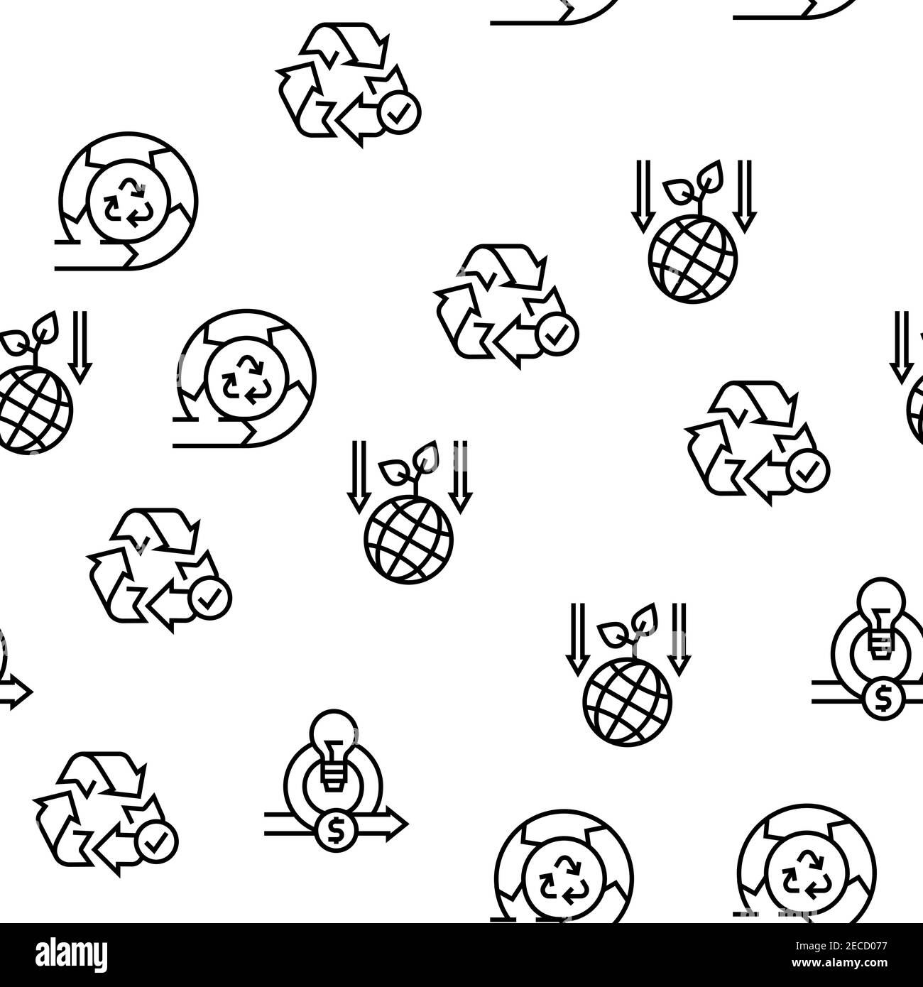 Circular And Linear Economy Model Icons Set Vector Stock Vector Image ...