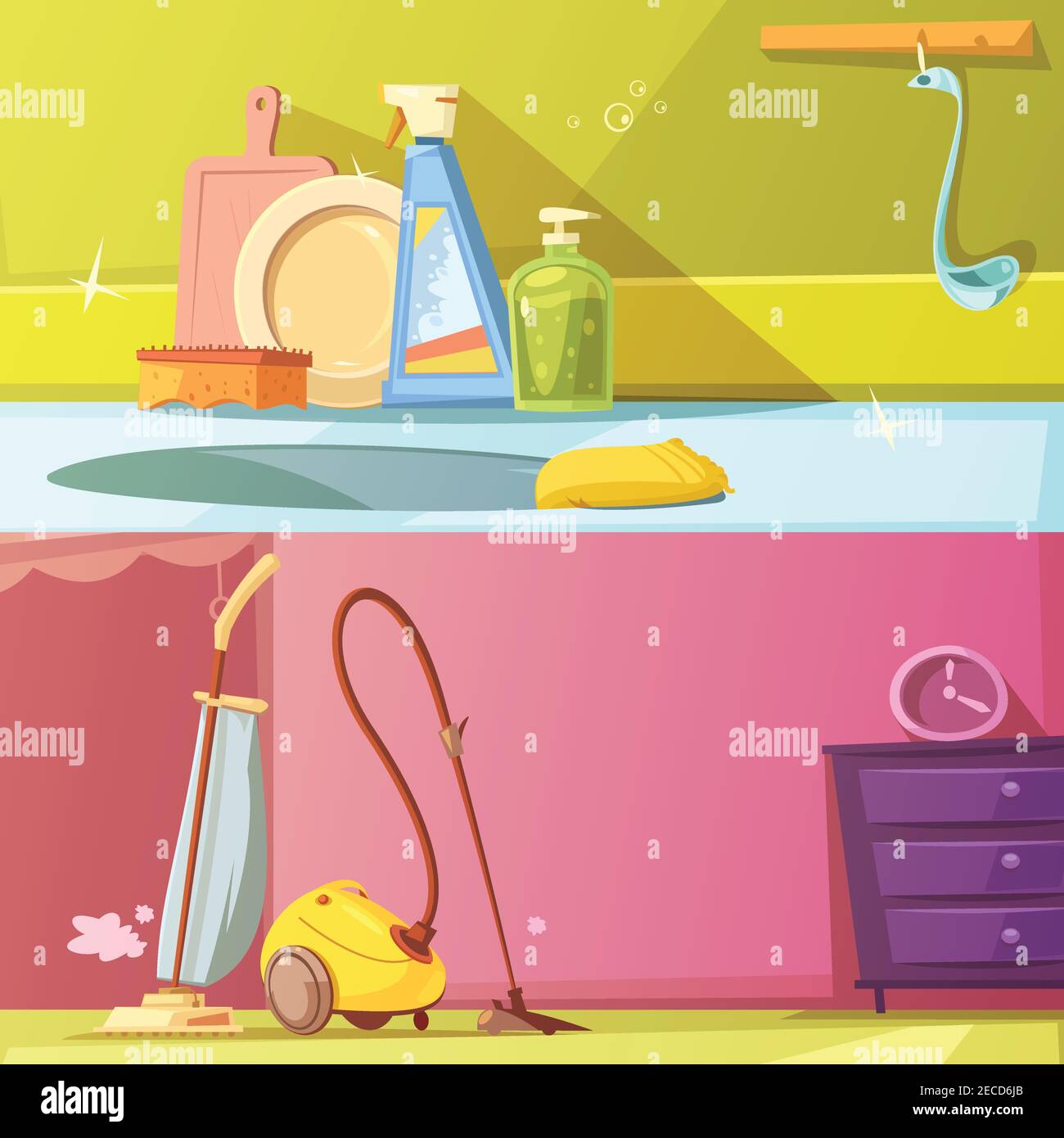 Cleaning Supplies Cartoon Set Royalty Free Vector Image